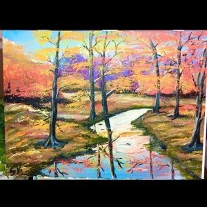 Wall Decor | Fall In The Meadow Acrylic Painting | Poshmark